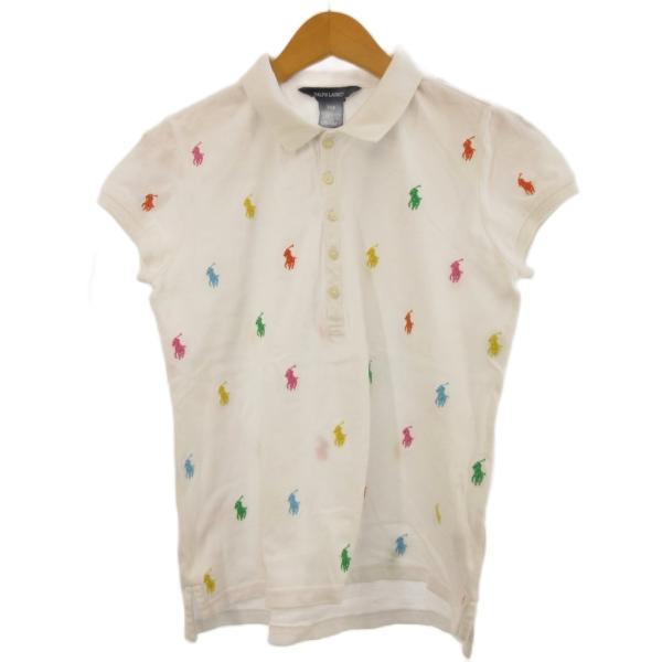 ラルフローレン RALPH LAUREN ポロシャツ 半袖 ロゴ刺繍 コットン 白 ホワイト キッズ 160 キッズ【ブランド】ラルフローレン RALPH LAUREN【表記サイズ】160【実寸サイズ】肩幅：35cm　身幅：42.5cm　袖...