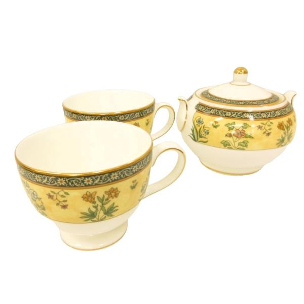 ウェッジウッド WEDGWOOD INDIA インディア ティーカップ 2客 シュガーポットセット 陶器 ■GY99 その他【ブランド】ウェッジウッド WEDGWOOD【実寸サイズ】ティーカップ　直径8.5cm高さ7cm　シュガーポット　直...