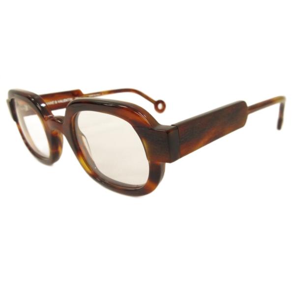 アンバレンタイン ANNE &amp; VALENTIN WATZ 伊達めがね セルフレーム デミ柄 48□25 145 茶 ブラウン メンズ【表記サイズ】48□25 145 【実寸サイズ】レンズの大きさ：3.5×4.5cm　フレーム：14...