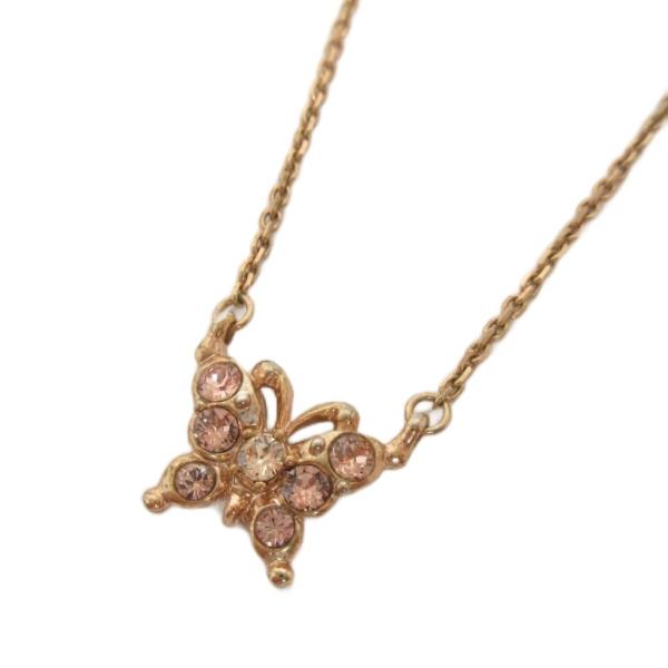 アナスイ ANNA SUI バタフライモチーフ ネックレス ペンダント ラインストーン ゴールドカラー ■GY99 レディース【ブランド】アナスイ ANNA SUI【実寸サイズ】チェーンの長さ：約40-45cm　トップの大きさ：約1.2cm...