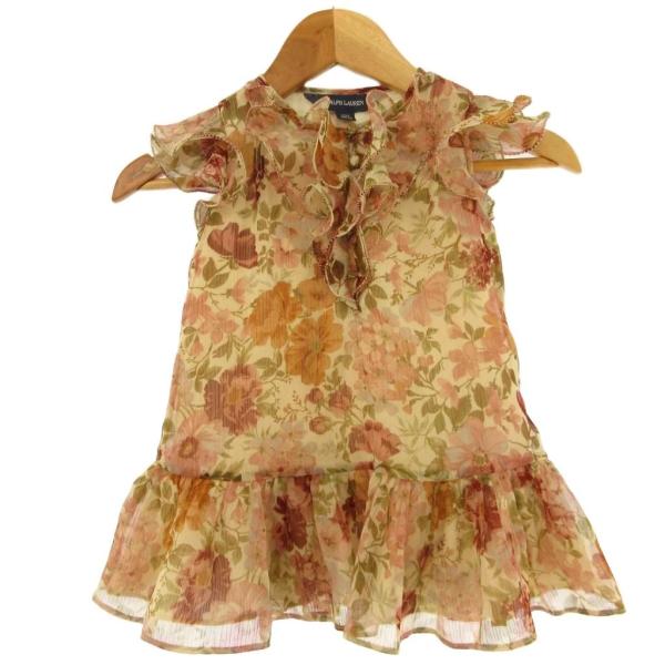 ラルフローレン RALPH LAUREN ワンピース フレアスリーブ フリル シフォン 総柄 レッド系 ベビー服 12M 60サイズ キッズ【ブランド】ラルフローレン RALPH LAUREN【表記サイズ】12M80/48【実寸サイズ】肩幅...