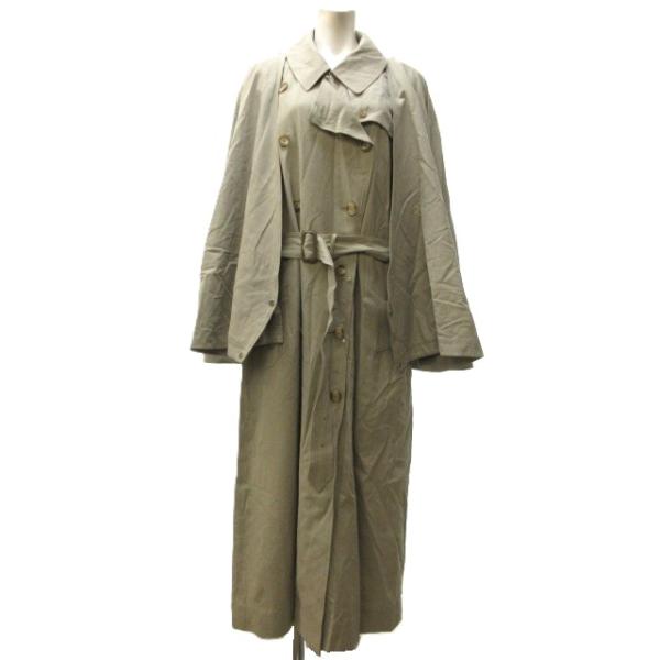 未使用品 ライト WRYHT タグ付き 21SS TRENCH MANTLE DRESS トレンチコート ジャケット マント ロング ベージュ系 2 約M【表記サイズ】2 約M【実寸サイズ】肩幅：約66cm　身幅：約62cm　袖丈：--cm...