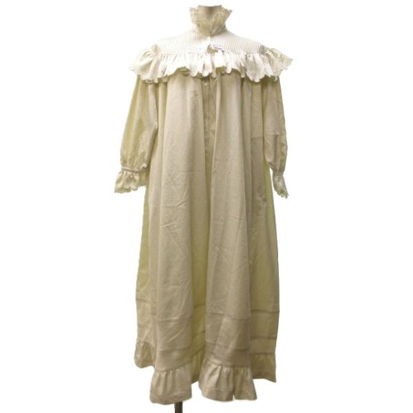 未使用品 ライト WRYHT タグ付き 23SS VICTORIAN EMBROIDERED NIGHT DRESS シャツワンピース ロング 長袖 ピンタック 白 1 約S【表記サイズ】1 約S【実寸サイズ】肩幅：約49.5cm　身幅：約...