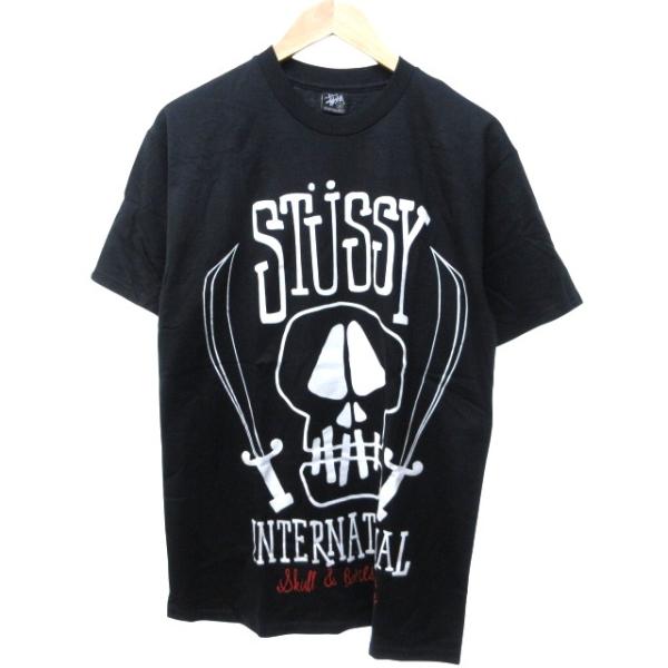 ステューシー STUSSY 美品 オールド OLD 00s Tシャツ カットソー スカルプリント 黒 ブラック M【ブランド】ステューシー STUSSY【表記サイズ】M【実寸サイズ】肩幅：約48.5cm　身幅：約51cm　袖丈：約21cm　...