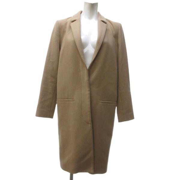 クロエストラ CHLOE STORA ウール コート ジャケット カシミヤ混 茶 ブラウン 36 約S【表記サイズ】36 約S【実寸サイズ】肩幅：約40cm　身幅：約48cm　袖丈：約61cm　着丈：約93cm　　【素材】ウール　ナイロン　...