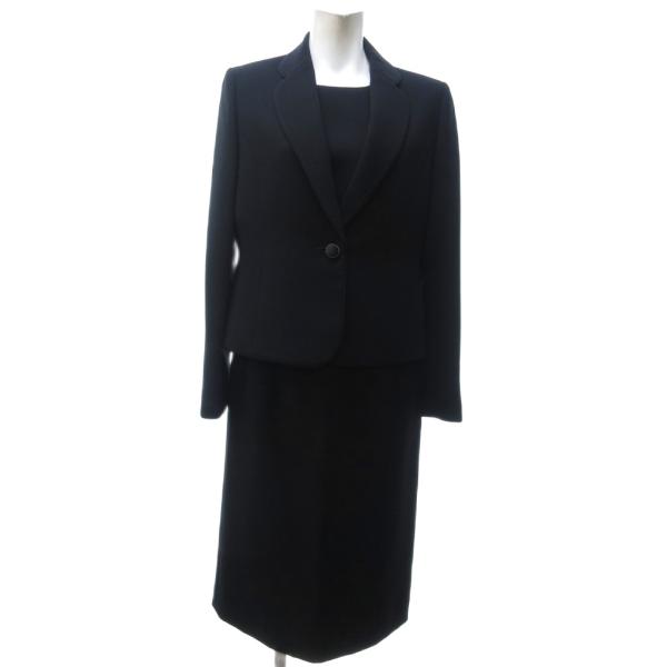 SOIR PERLE 東京ソワール 美品 ブラックフォーマル スリーピース ジャケット スカート 黒 ブラック 9 約M【表記サイズ】9 約M【実寸サイズ】ジャケット 肩幅：約38cm　ジャケット 身幅：約47cm　ジャケット 袖丈：約60...