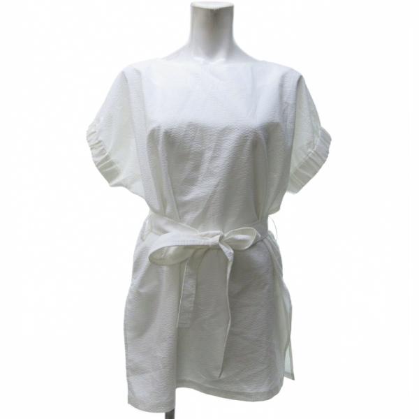 フォンデル VONDEL 近年 オーバーブラウス シャツ 半袖 ベルテッド 白 ホワイト 36 約S IBO79【ブランド】フォンデル VONDEL【表記サイズ】36 約S【実寸サイズ】着丈：約71cm　ゆき丈：約34cm　裾幅：約7cm　...