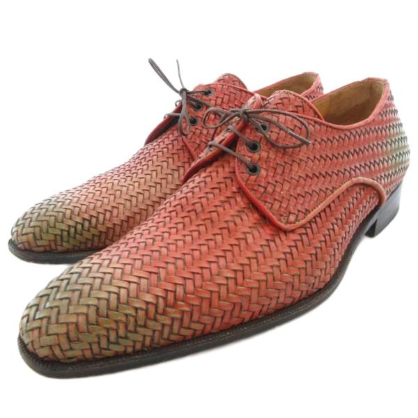 ストールマンテラッシ SUTOR MANTELLASSI ダービーシューズ メッシュレザー 編み込み グラデーション 40 オレンジ 緑 グリーン【ブランド】ストールマンテラッシ SUTOR MANTELLASSI【表記サイズ】40【実寸サ...