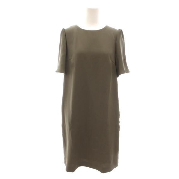 エムプルミエ M-Premier ワンピース ひざ丈 36 カーキ 半袖 クルーネック /NL ■YHS10 レディース【ブランド】エムプルミエ M-Premier【表記サイズ】36【実寸サイズ】肩幅：32cm　身幅：44cm　袖丈：26c...