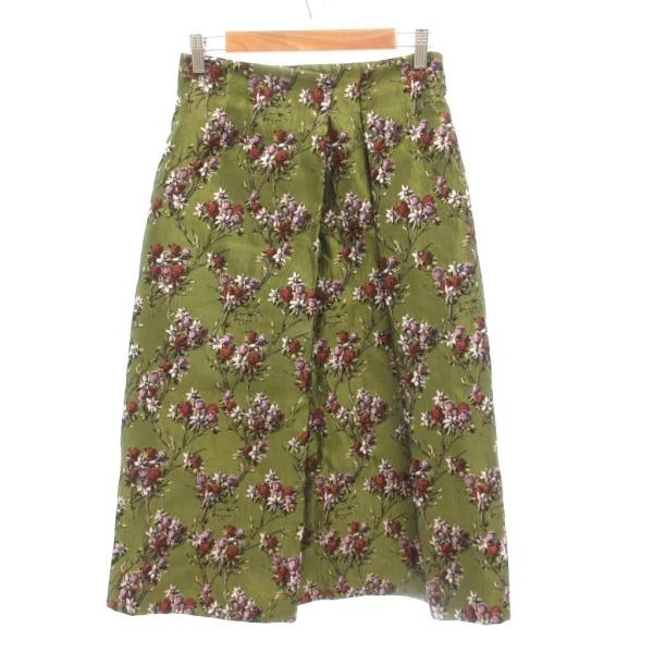 トゥモローランドコレクション TOMORROWLAND collection スカート ロング丈 36 緑 グリーン ジャガード /NL ■YHS10 レディース【ブランド】トゥモローランドコレクション TOMORROWLAND colle...