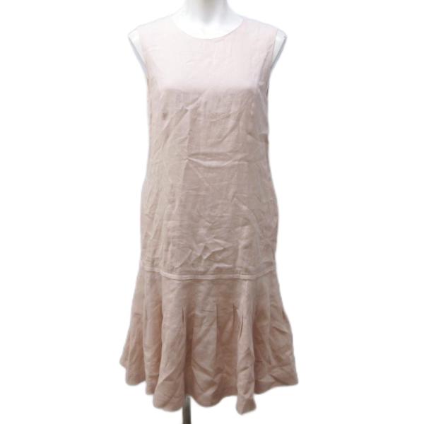 フォクシー FOXEY DROPPED WAIST PINTUCK DRESS 2018年 ワンピース ドレス リネン ピンタック ノースリーブ ひざ丈 38 約S ピンク 37925 IBO84 1120 レディース【ブランド】フォクシー...