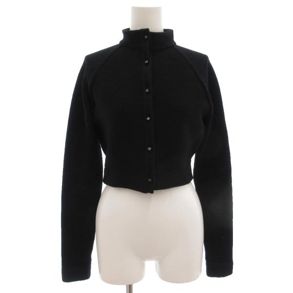 ベラルディ BERARDI クロップド丈 カーディガン ニット 長袖 00 黒 ブラック /GV レディース【ブランド】ベラルディ BERARDI【表記サイズ】00【実寸サイズ】身幅：41cm　着丈：40cm　ゆき丈：72cm　　【素材】レ...