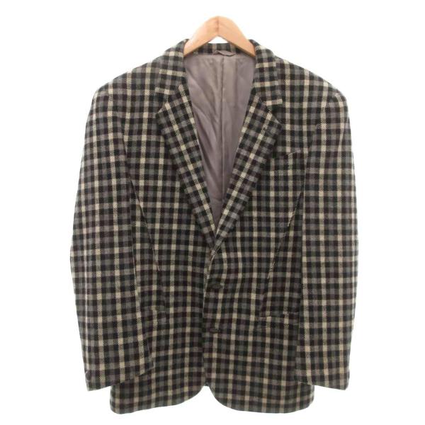 ティエリーミュグレー　THIERRY MUGLER テーラードジャケット ブレザー チェック ウール 94-82-180A7 白 ホワイト 黒 ブラック グレー /YJ メンズ【ブランド】ティエリーミュグレー　THIERRY MUGLER【...