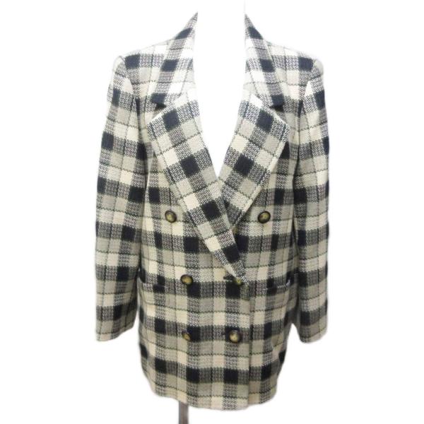 レリアン Leilian 大きいサイズ BALDACCI生地 テーラードジャケット ブレザー チェック ウール ダブル 13+ 約XXL IBO85【ブランド】レリアン Leilian【表記サイズ】13+（日本サイズ約XXL)【実寸サイズ】...