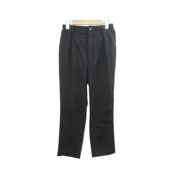 バージスブルック BASISBROEK スラックス パンツ 側章 タックウール混  2 M相当 黒 ブラック /X メンズ【表記サイズ】2(M相当)【実寸サイズ】ウエスト：64-86cm　もも幅：26cm　裾幅：17cm　股上：32cm　股...