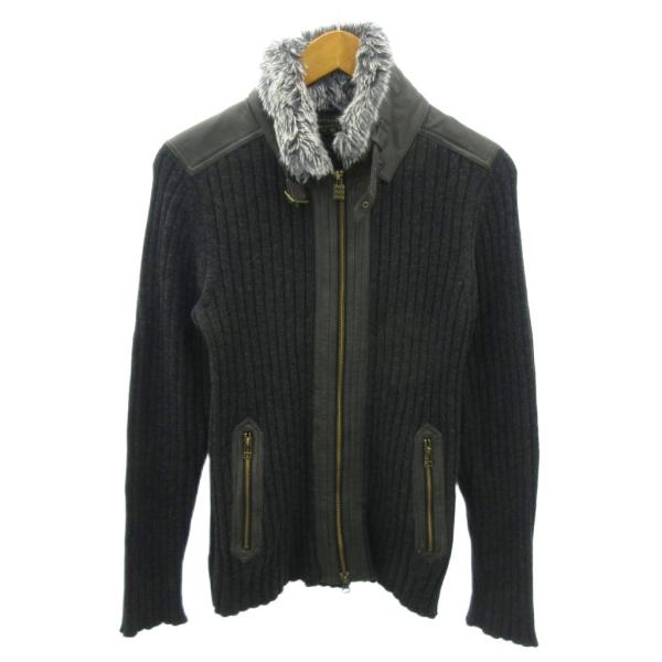 ケント&amp;カーウェン KENT&amp;CURWEN ニット カーディガン フェイクファー ジップアップ ウール 黒 ブラック 0126 IBO87 メンズ【ブランド】ケント&amp;カーウェン KENT&amp;CURWEN【表記サ...