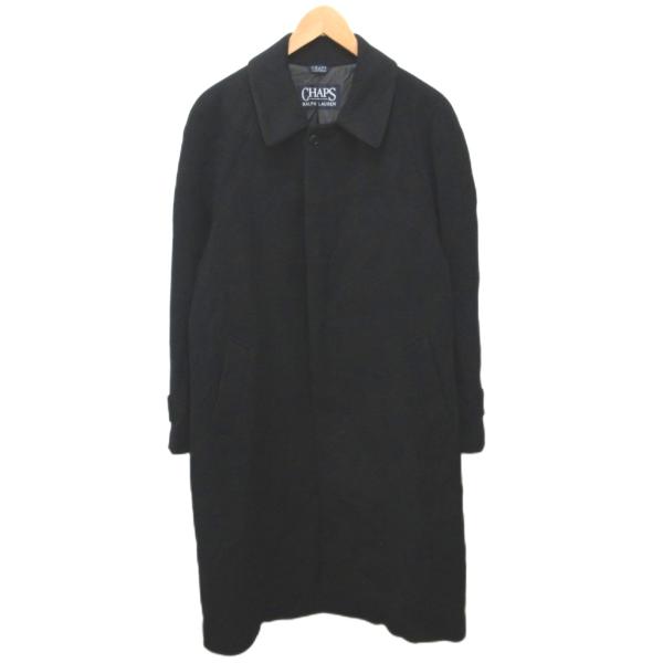 チャップス CHAPS ラルフローレン カシミヤステンカラーコート ロング丈 カシミヤ100% L 黒 ブラック 34163C IBO87【ブランド】チャップス CHAPS【表記サイズ】L【実寸サイズ】身幅：約63cm　着丈：約112cm　...