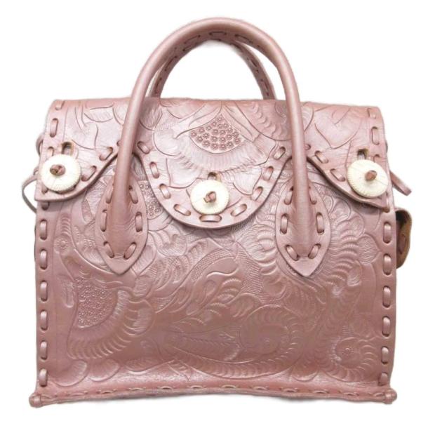 カービングトライブス グレースコンチネンタル CARVING TRIBES カービングバッグ ハンドバッグ レザー 牛革 皮革 総柄 ライトピンク【ブランド】カービングトライブス グレースコンチネンタル CARVING TRIBES【実寸サ...