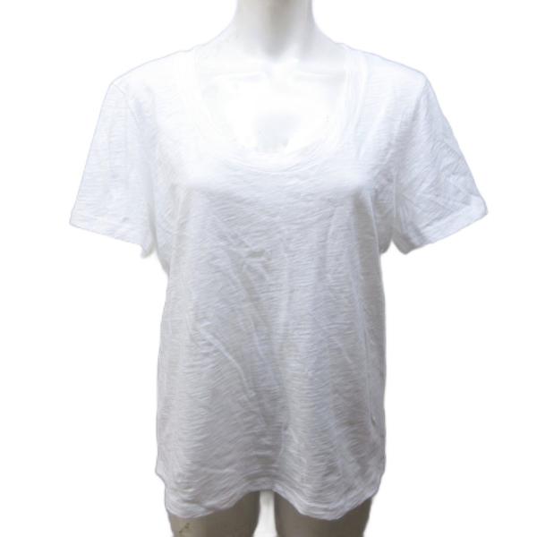 セオリー Theory SS OPEN NK TOP カットソー Tシャツ コットン 半袖 L 白 ホワイト IBO89 0225 レディース【ブランド】セオリー Theory【表記サイズ】L【実寸サイズ】肩幅：42cm　身幅：52cm　着...