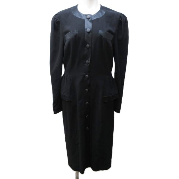 エスカーダ ESCADA ワンピース ウール ギャザー 切替 ノーカラー 長袖 ロング 38 約M 黒 ブラック IBO89 0221 レディース【ブランド】エスカーダ ESCADA【表記サイズ】38（日本サイズ約M)【実寸サイズ】肩幅：4...