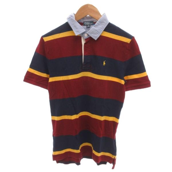 ポロ バイ ラルフローレン Polo by Ralph Lauren ポロシャツ 160 青  赤  ボーダー柄 半袖 襟切替し ロゴ刺繍 /HW ■GY09 キッズ【ブランド】ポロ バイ ラルフローレン Polo by Ralph Lau...
