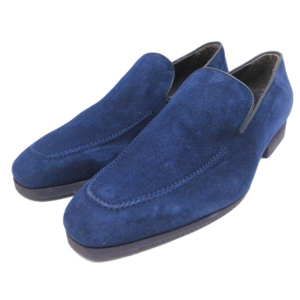 フェランテ FERRANTE ローファー スエード レザー スリッポン 6 1/2 約25.5cm 紺 ネイビー IBO87 0306 メンズ【ブランド】フェランテ FERRANTE【表記サイズ】6 1/2（日本サイズ約25.5cm)【実寸...