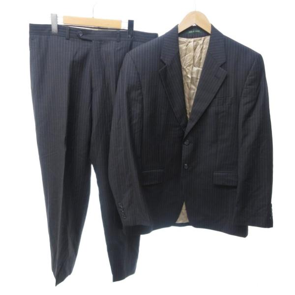 ローレンラルフローレン LAUREN RALPH LAUREN MACY'S地 シングルスーツ セットアップ ジャケット パンツ カナダ製 ウール グレー M IBO85【ブランド】ローレンラルフローレン LAUREN RALPH LAUR...