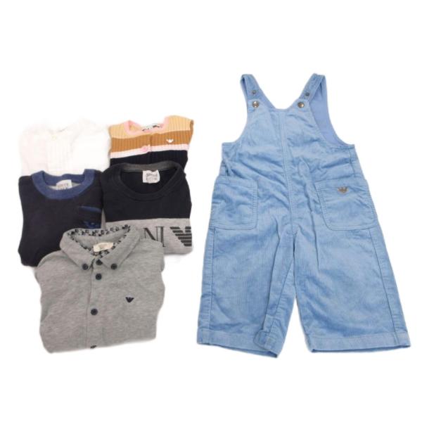 アルマーニ ジュニア ARMANI Jr シャツ トレーナー オーバーオール ロゴ ベビー服 6点セット グレー 青 ブルー 白 ホワイト /TQ キッズ【ブランド】アルマーニ ジュニア ARMANI Jr【表記サイズ】76-98cm【実寸...