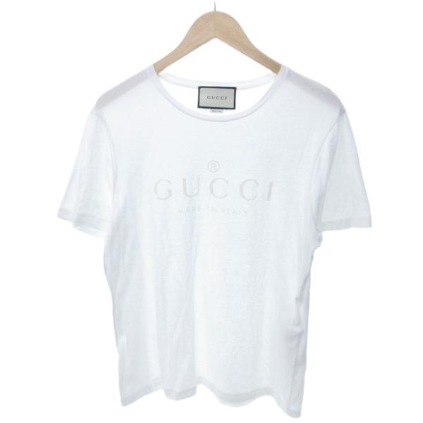 グッチ GUCCI 現行 ロゴTシャツ カットソー 半袖 ホワイト イタリア製 L 白 ホワイト /HW IBO95 メンズ【ブランド】グッチ GUCCI【表記サイズ】L【実寸サイズ】肩幅：47cm　身幅：51cm　着丈：67cm　袖丈：2...
