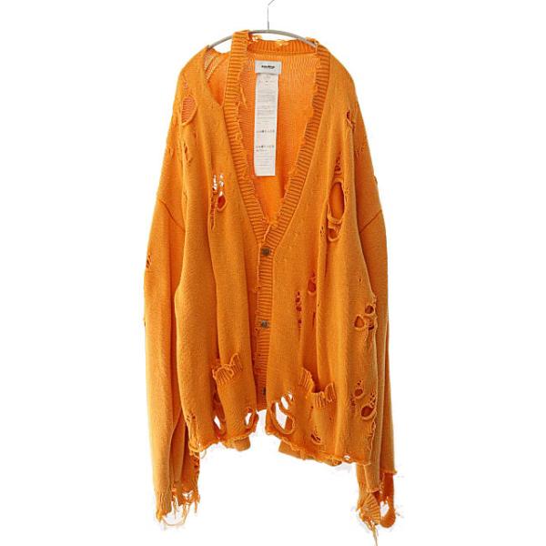 ダブレット doublet 23SS DESTROYED CARDIGAN ORANGE デストロイド ダメージ加工 カーディガン 23SS34KN101 L オレンジ ●250922 メンズ【ブランド】ダブレット doublet【表記サイ...