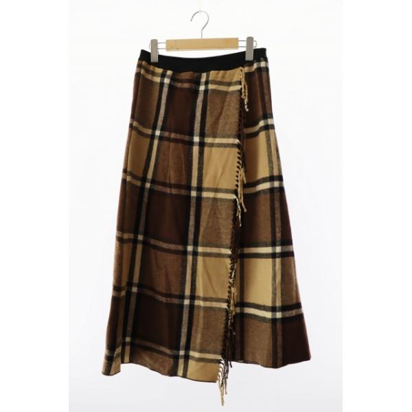 HUMILITY ユミリティー ウール チェック スカート 36 ブラウン ブランド古着ベクトル ● 251018 メンズ【表記サイズ】36※実寸サイズを記載しておりますので、サイズに関するご質問はお答え致しかねます。【実寸サイズ】ウエスト...