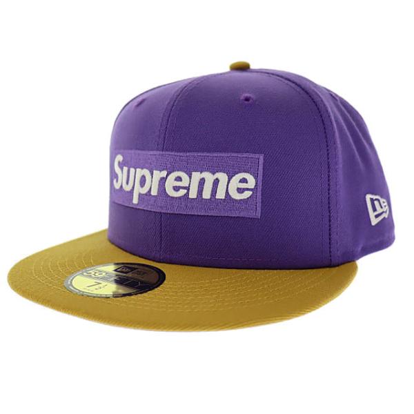 シュプリーム SUPREME ×New Era ニューエラ 22SS 2-Tone Box Logo 2トーン ボックス ロゴ刺繍 ベースボール キャップ 7 1/2 パープル マスタード☆AA★▲251006【ブランド】シュプリーム SU...