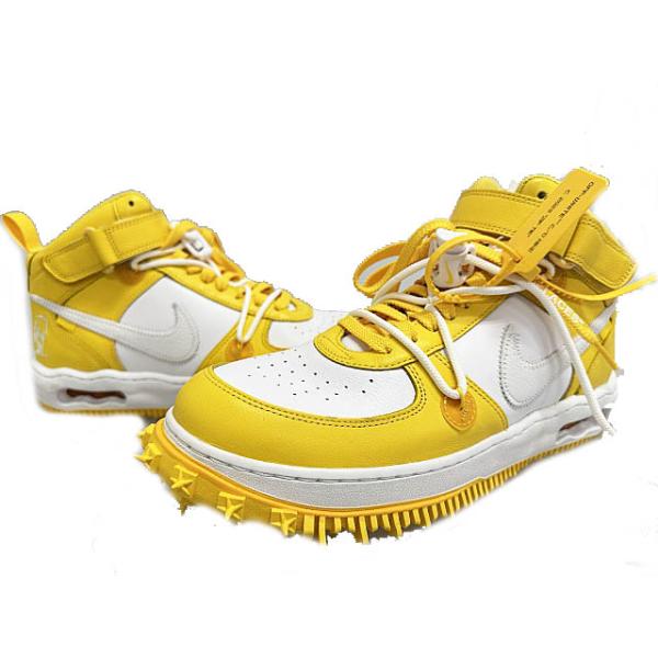 ナイキ NIKE ×Off-White オフホワイト AIR FORCE 1 MID SP LTHR Varsity Maize エアフォース1 ミッド ホワイト アンド バーシティ メイズ DR0500-101■260122【ブランド】ナ...