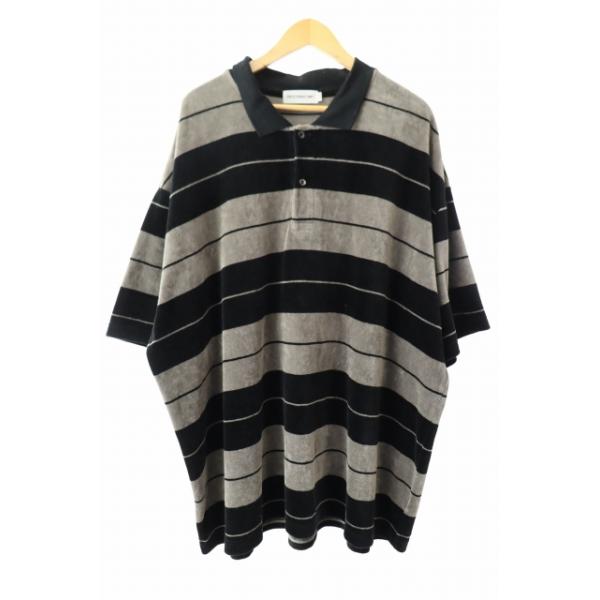 クーティー COOTIE VELOUR BORDER S/S POLO ベロア ボーダー 半袖 ポロシャツ XL 黒 灰 ブラック グレー ブランド古着ベクトル 中古●260227 メンズ【ブランド】クーティー COOTIE【表記サイズ】X...