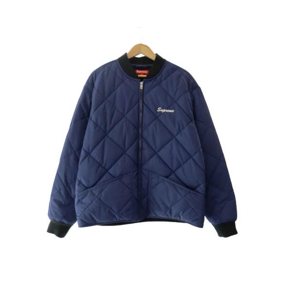 シュプリーム SUPREME 21AW Quit Your Job Quilted Work Jacket ロゴ刺繍 クイット ユア ジョブ クィルティド ワーク 中綿 ジャケット L紺ネイビー☆AA★260226【ブランド】シュプリーム ...