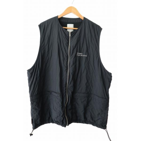 STRIPES FOR CREATIVE ストライプフォークリエイティブ STITCHED ZIP VEST ステッチド ジップ ベスト XXL 黒 ブラック ブランド古着ベクトル 中古260225 メンズ【表記サイズ】XXL※実寸サイズを...