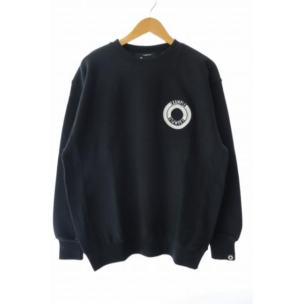 EXAMPLE エグザンプル ロゴ刺繍 プリント スウェット トレーナー ex22s-tp-0003 L ブラック ホワイト ブランド古着ベクトル 中古260323 メンズ【表記サイズ】L※実寸サイズを記載しておりますので、サイズに関するご...