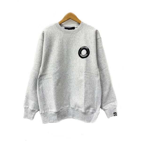 EXAMPLE エグザンプル ROUND LOGO SWEAT PULLOVER Ash/Black ラウンド ロゴ刺繍プルオーバー スウェット トレーナー ex22s-tp-0003 L アッシュ ブラック■260323【表記サイズ】L※...