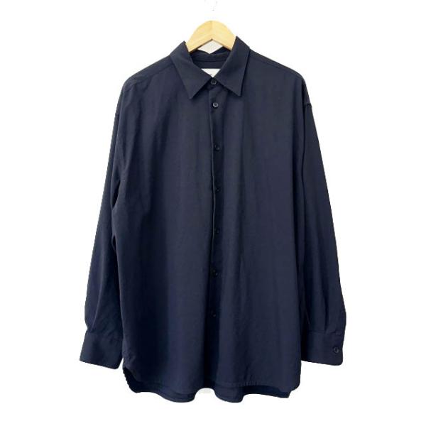 everyone エブリワン wool shirt ウール レギュラーカラー 無地 長袖 シャツ EV24-SH06 L 紺ネイビー ブランド古着ベクトル 中古260328 メンズ【表記サイズ】L※実寸サイズを記載しておりますので、サイズに...