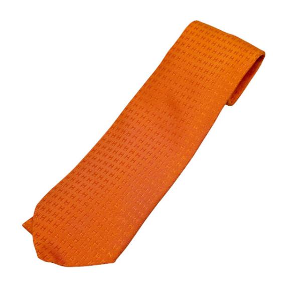 エルメス HERMES CRAVATE FACONNEE H クラヴァット ファソネ H織り ロゴ ネクタイ H030189T オレンジ ブランド古着ベクトル 中古●▲■260407 メンズ【ブランド】エルメス HERMES【実寸サイズ】大...