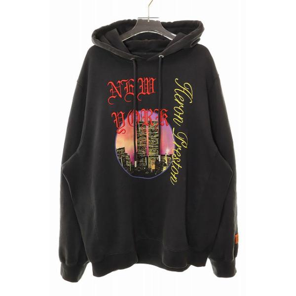 ヘロンプレストン HERON PRESTON PULLOVER PRINT HOODIE BLACK M HMBB007S20896025 プルオーバー プリント フーディ パーカー ブラック ☆AA★250420【ブランド】ヘロンプレスト...