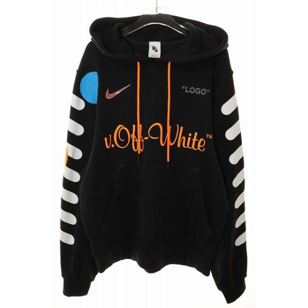 オフホワイト OFF WHITE × NIKELAB FOOTBALL COLLECTION PULLOVER HOODIES BLACK S AA3257-010 ナイキラボ フットボールコレクション パーカー ☆AA★250923【ブラ...