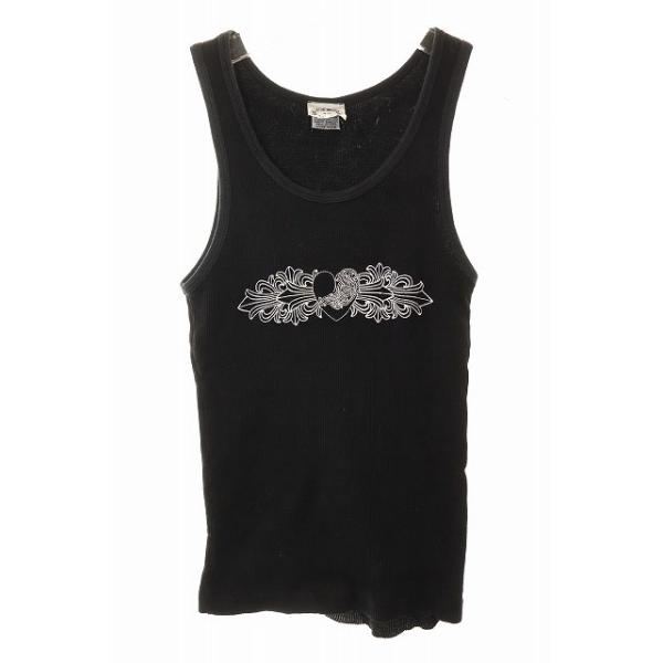 クロムハーツ CHROME HEARTS FLRL HEART PRINT No-Sleeve BLACK ONESIZE フローラルハートプリント ノースリーブ タンクトップ ブラック ☆AA★●260131【ブランド】クロムハーツ CH...