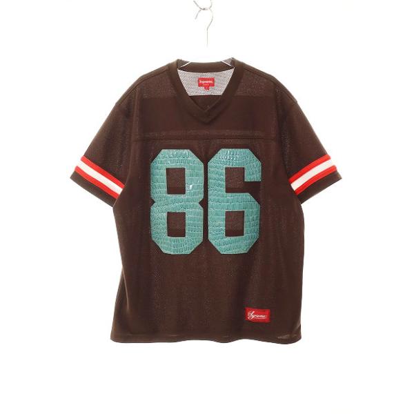 シュプリーム SUPREME 22SS FAUX CROC FOOTBALL JERSEY BROWN L フェイククロコ フットボールジャージ Tシャツ カットソー 半袖 ブラウン ☆AA★260118【ブランド】シュプリーム SUPRE...