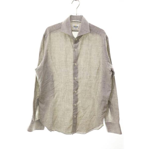 ジャンネット GIANNETTO SLIM FIT ウール混 シャツ サイズ42 スリムフィット 長袖 グレー 【ブランド古着ベクトル】●260131 メンズ【ブランド】ジャンネット GIANNETTO【表記サイズ】42【実寸サイズ】肩幅：...