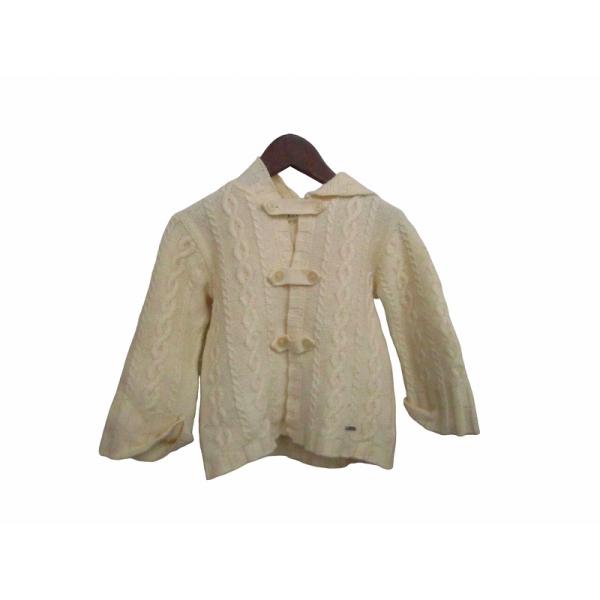 セリーヌ CELINE ケーブル ニット スナップボタン キッズ オフホワイト キッズ【ブランド】セリーヌ CELINE【表記サイズ】--【実寸サイズ】肩幅：35cm　身幅：35cm　着丈：41cm　袖丈：35cm　　【素材】毛45％　アク...