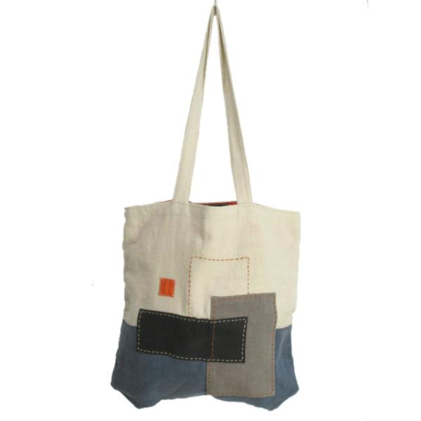 Artizan Bagz Sarah Reason-Jones トートバック パッチワーク 綿 麻 ハンドメイド ホワイト系 鞄 メンズ レディース【表記サイズ】-【実寸サイズ】持ち手の長さ：73.5cm　ヨコ：39cm　タテ：40.5cm...