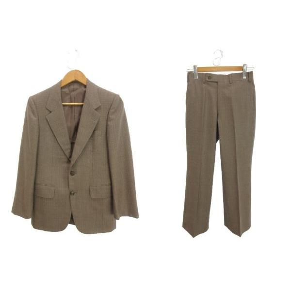 アーサー フィリップ Artkur Phillippe スーツセットアップ ウール ブラウン系 ビジネス メンズ【表記サイズ】165-87-73【実寸サイズ】ジャケット 肩幅：約38cm　ジャケット 身幅：約46cm　ジャケット 袖丈：約5...