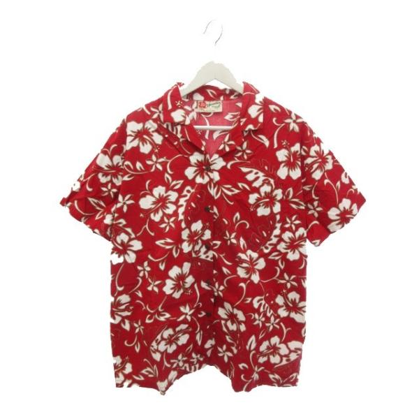 ザ ハワイアン オリジナル THE HAWAIIAN ORIGINAL アロハシャツ ハワイアンシャツ 花柄 M 半袖 トップス ハワイ製 メンズ【表記サイズ】M【実寸サイズ】肩幅：約46cm　身幅：約57cm　着丈：約66cm　袖丈：約2...