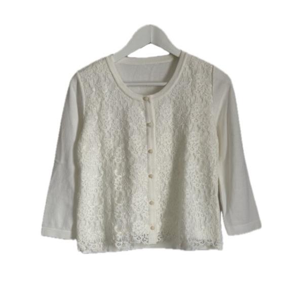 ダイアグラム グレースコンチネンタル Diagram GRACE CONTINENTAL ニット カーディガン 36 レース 切替 コットン アイボリー 長袖【ブランド】ダイアグラム グレースコンチネンタル Diagram GRACE CO...